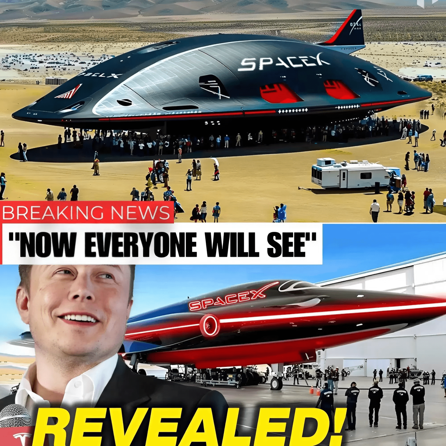 Breaking News: Elon Musk REVEALS UFO-shaped stealth fighter jet that ...