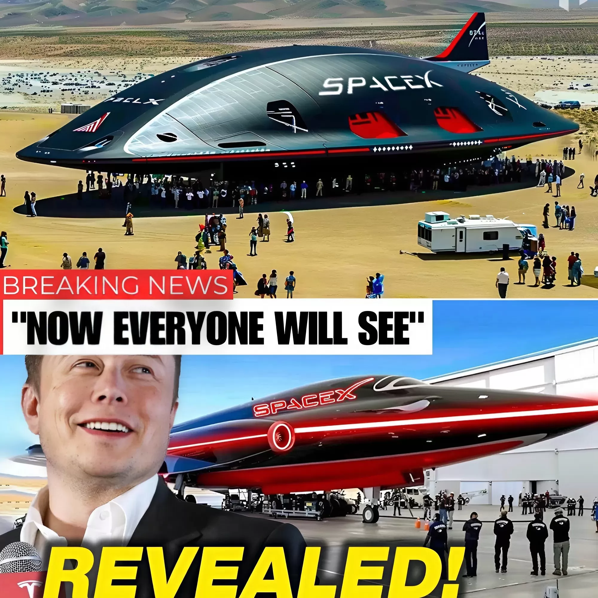 Breaking News: Elon Musk REVEALS UFO-shaped stealth fighter jet that ...